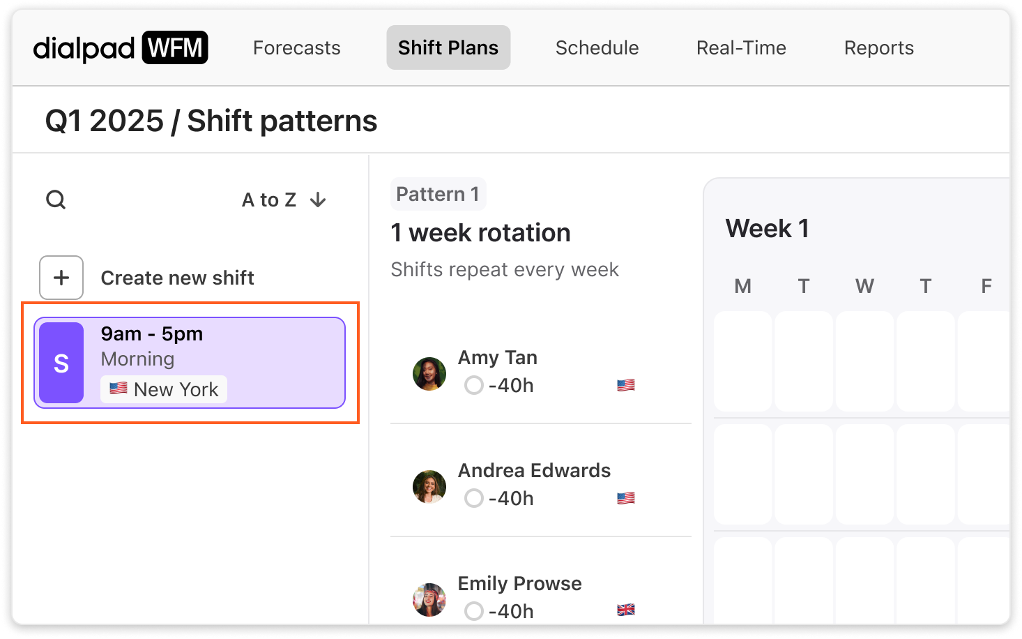 Create a Shift Plan