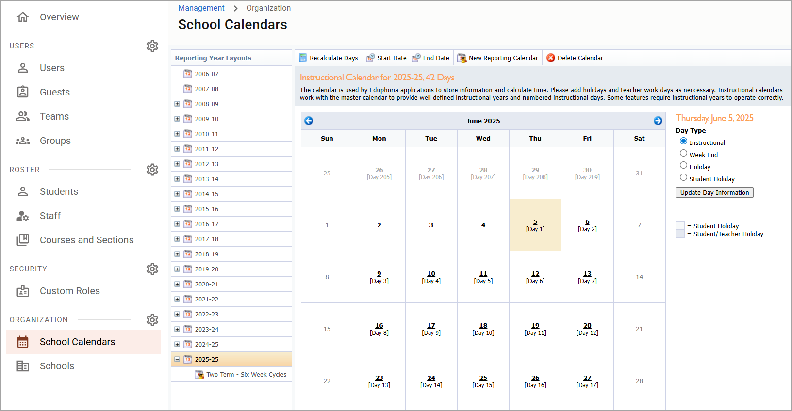 School Calendars