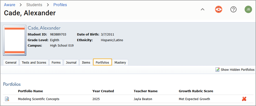 Building a Student Portfolio (for Texas Districts)
